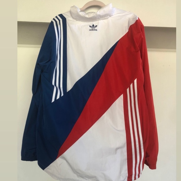 adidas | Jackets & Coats | Adidas Retro Wind Jacket Red Blue White ...